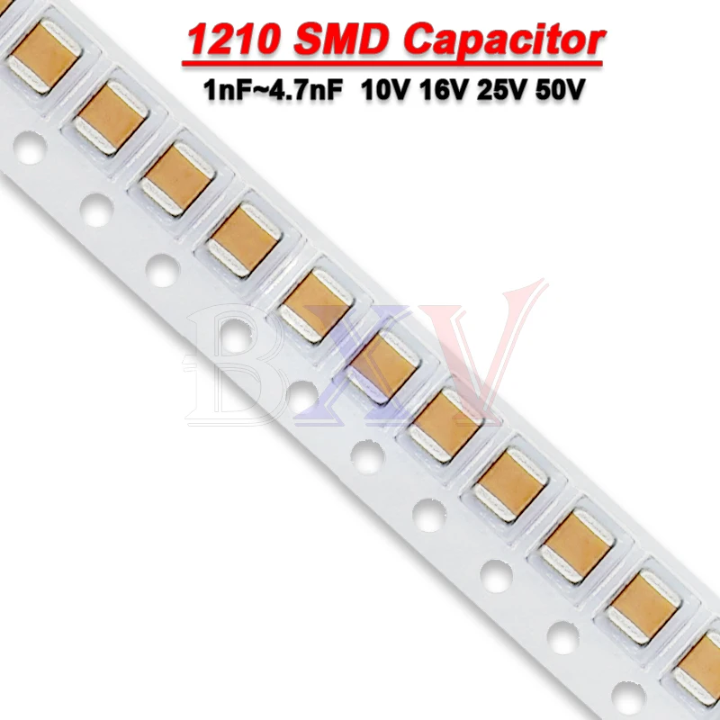 50PCS-1210-SMD-Chip-Capacitor-1KV-2KV-10V-16V-25V-50V-1nF-4-7nF-100nF ...
