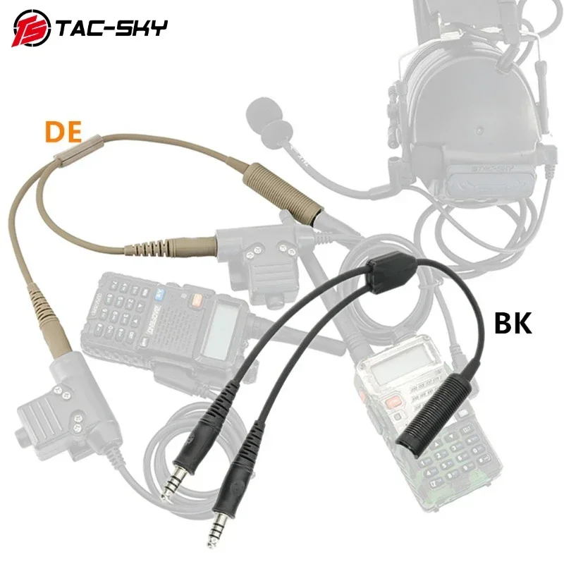 Tactical-Headset-Adapter-Single-Pass-to-Dual-Pass-Cable-Compatible-with ...