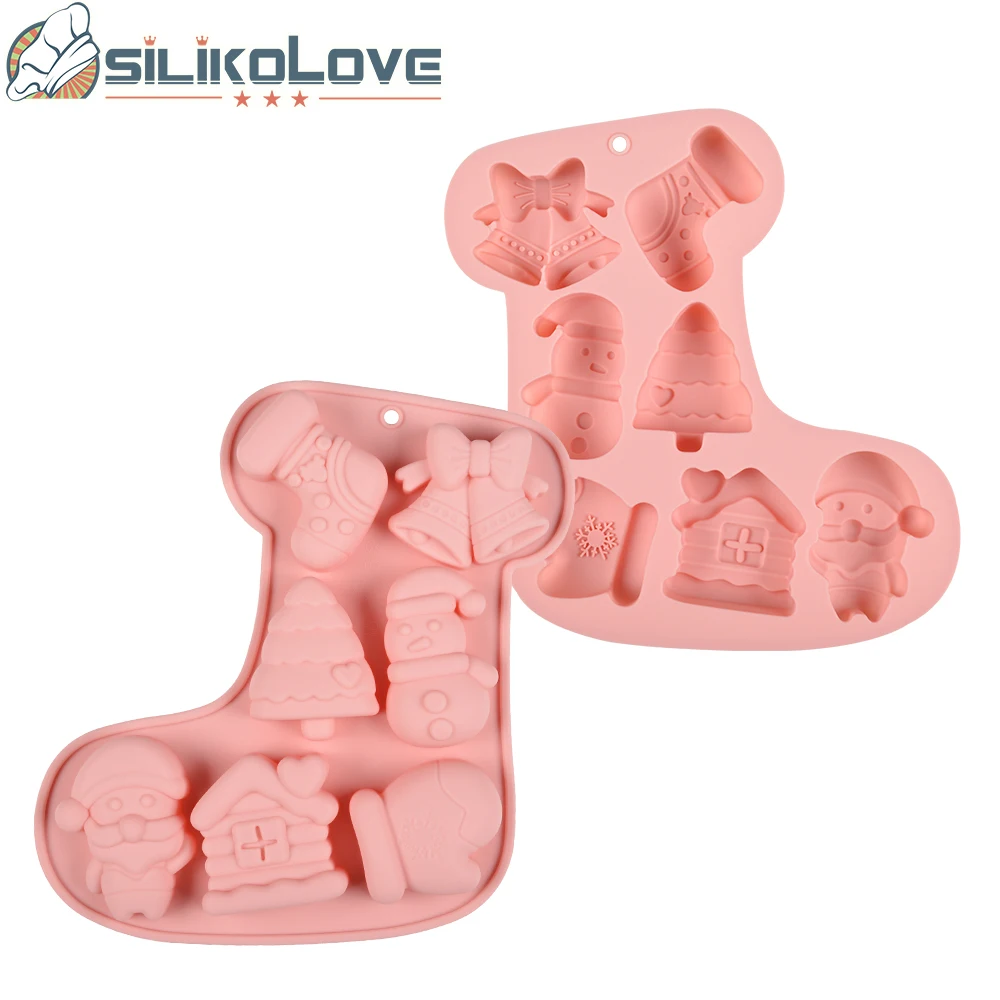 7-pack-Christmas-Themed-Sock-Design-Silicone-Mold-Holiday-DIY-Drip ...