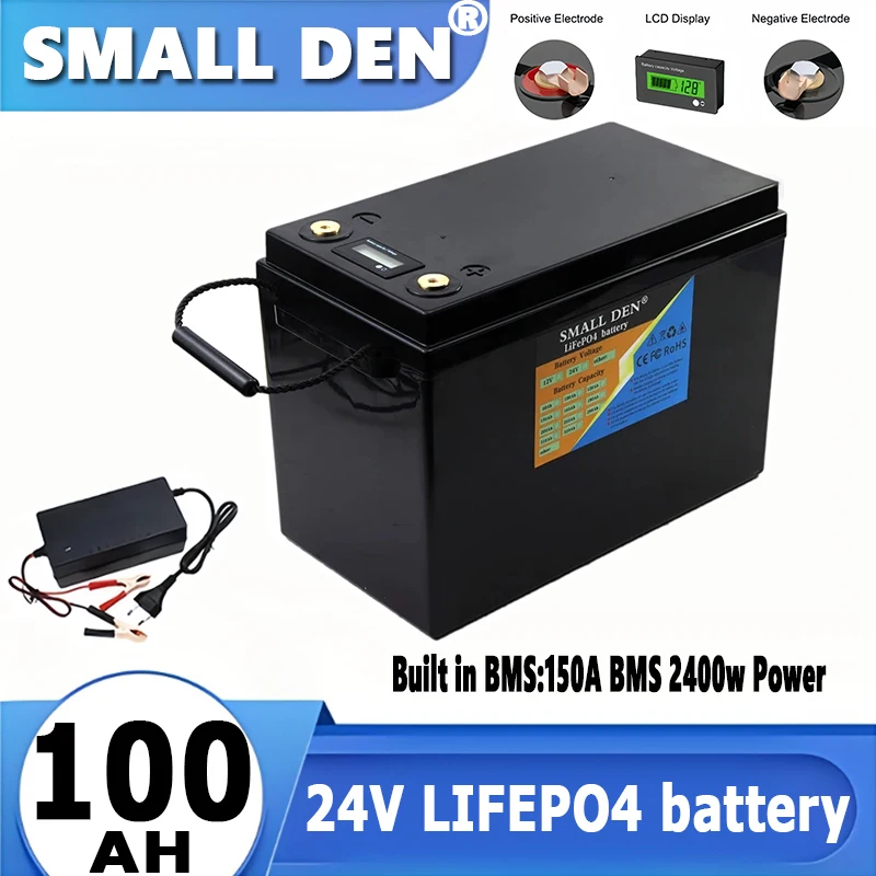 24V-Lifepo4-Battery-100Ah-Iron-Phosphate-Batteries-Built-in-BMS-Camping ...