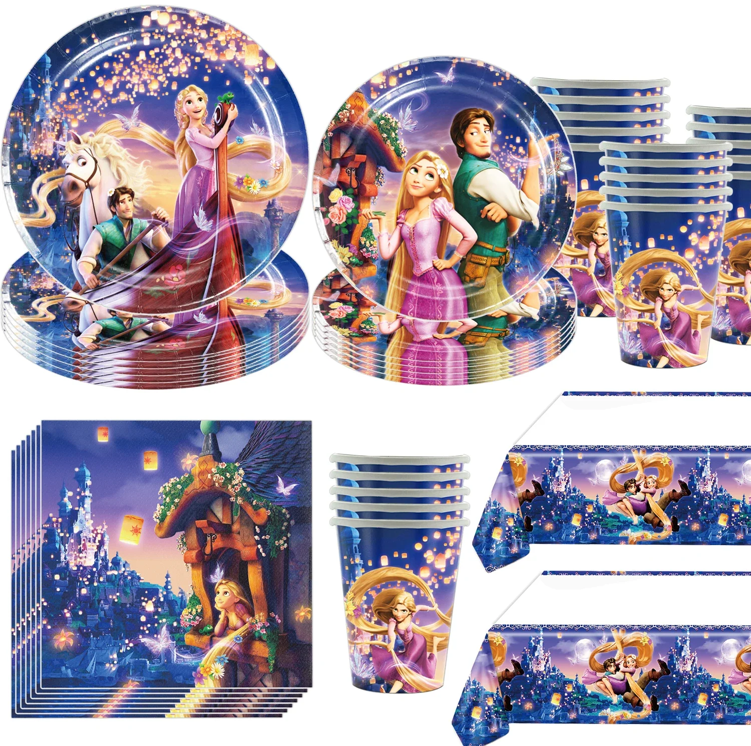 Animated-Film-Tangled-Rapunzel-Theme-Party-Supplies-Tableware-Cup-Plate ...