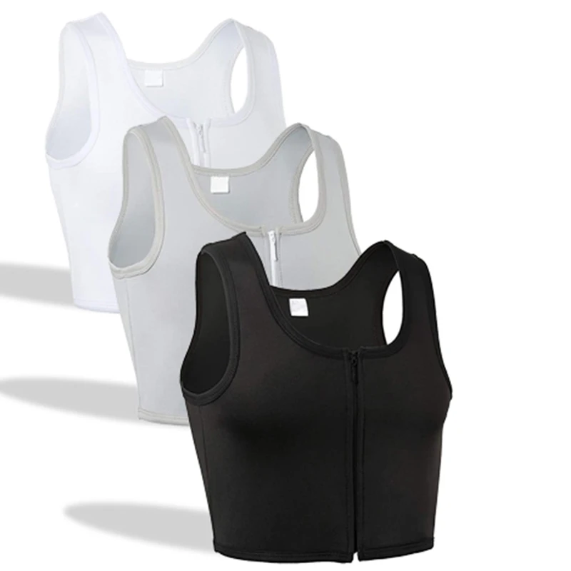 Front-Bandage-Chest-Binder-Central-Zipper-Breast-Binder-Sportswear ...