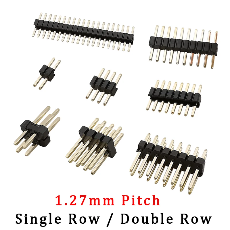 10Pcs-Gold-Plated-1-27mm-Pitch-Pin-Header-Single-Double-Row-Male-Plug ...