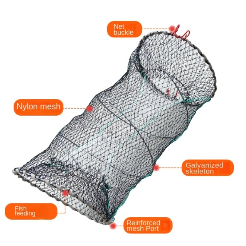 Fishing Net Mesh Fish Cage Foldable Reusable Fishing Nets Universal for ...