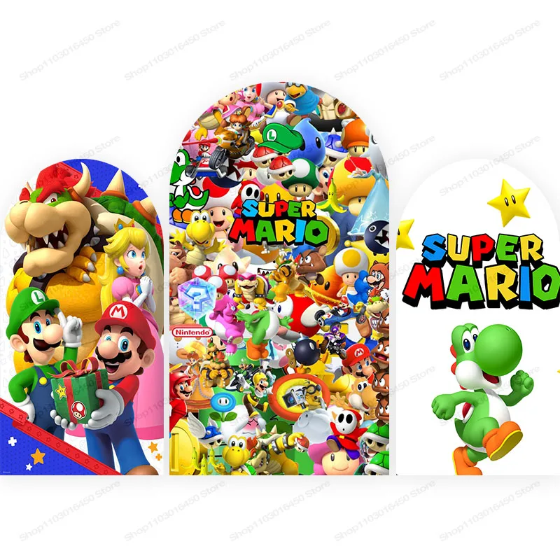 Super Mario Brothers Arch Backdrop Kids Birthday Party Decoration Boys ...