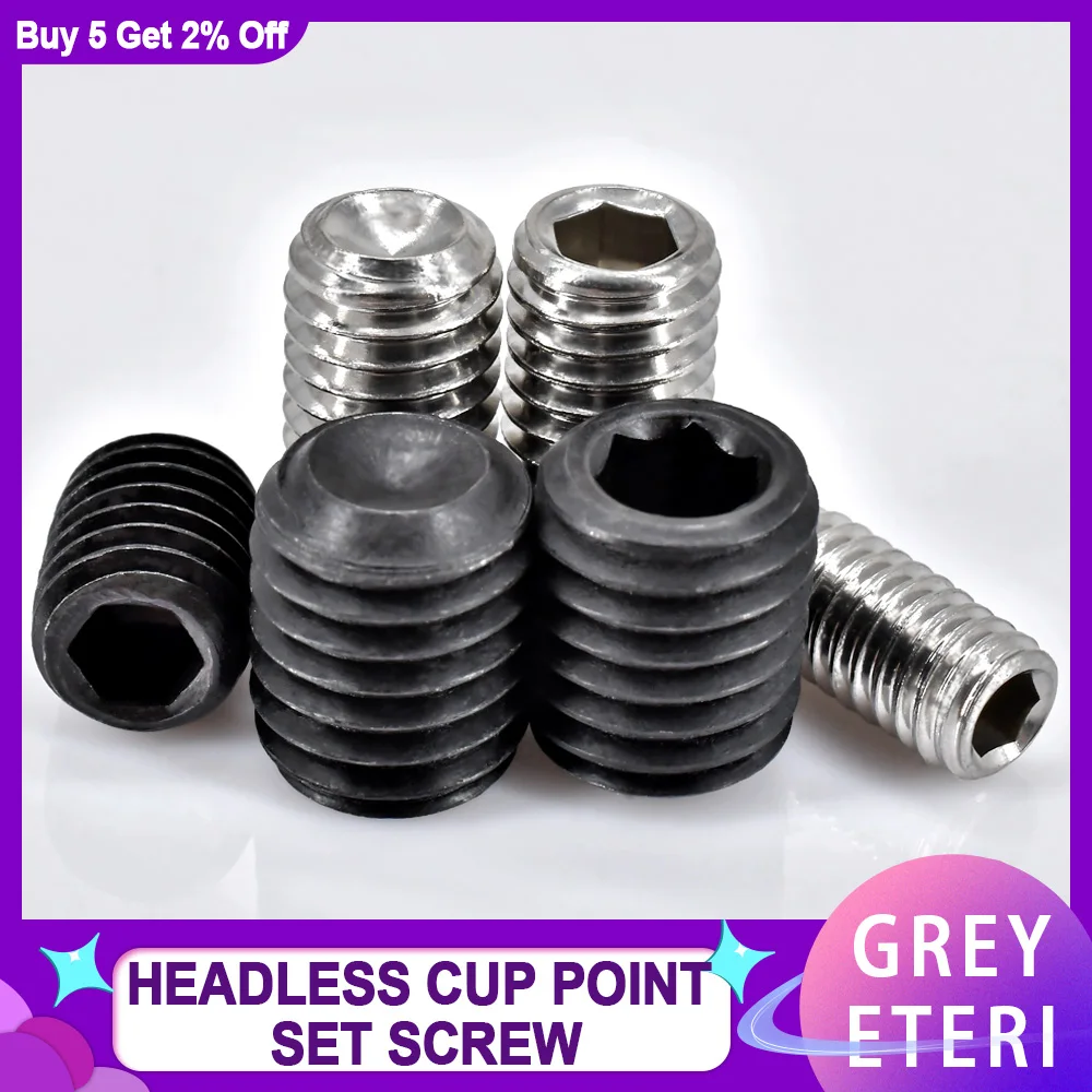2-200Pcs-304-Stainless-Carbon-Steel-Hex-Hexagon-Socket-Allen-Cup-Point ...