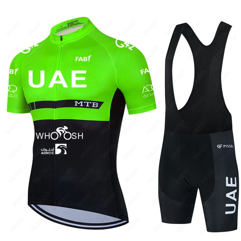 Uae-verde-fluorescente-ciclismo-conjuntos-para-homens-respir-vel ...