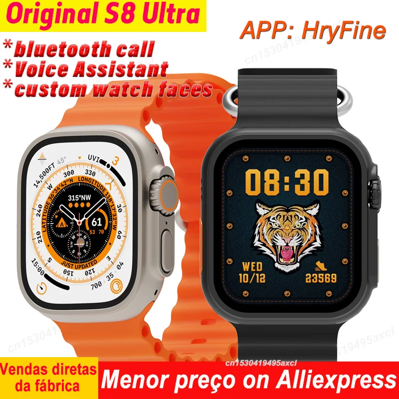 Original S8 Ultra Smart Watch Homens 49MM Series 8 NFC 2.02 polegada ...