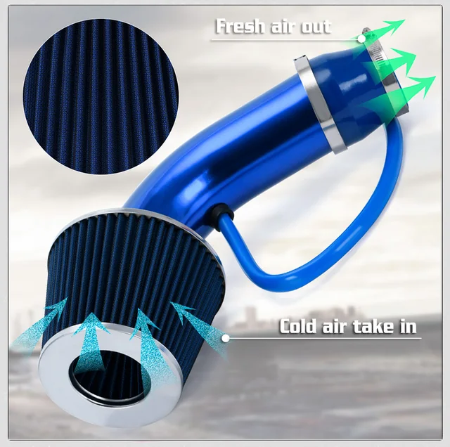 Cold Air Intake Pipe Kit Universal Air Filter Induction Kit - 76mm Pipe ...