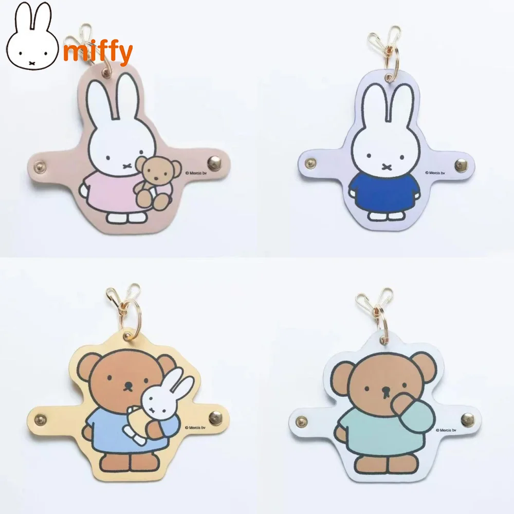 Cute Miffy Kawaii Cartoon Leather Key Chain Boris Car Keychain Key Ring ...