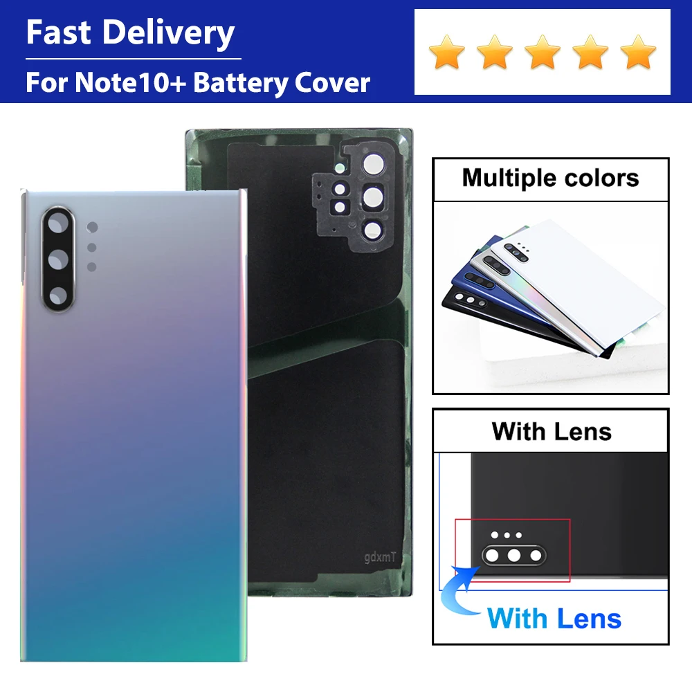 New Glass Note 10 plus Battery Back Cover for Samsung Note 10 plus Rear ...