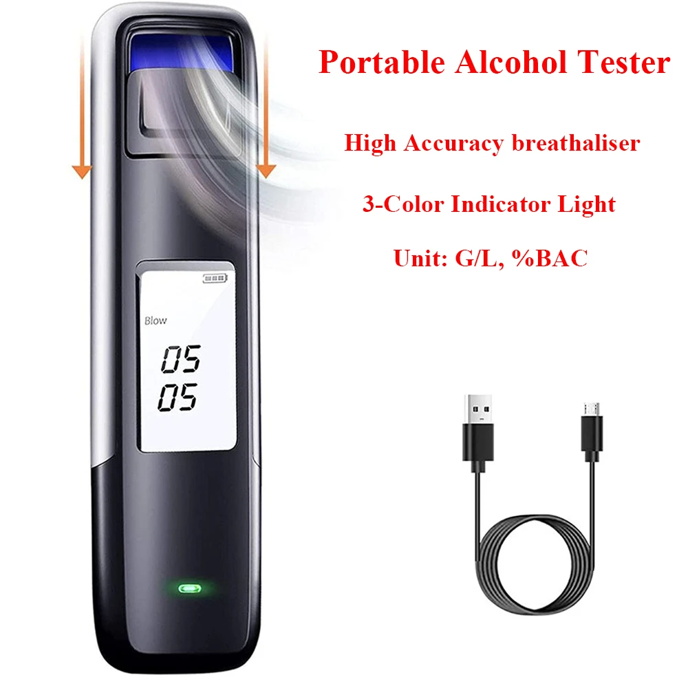 Portable-Non-Contact-Air-Blowing-Alcohol-Tester-Digital-Display-Screen ...