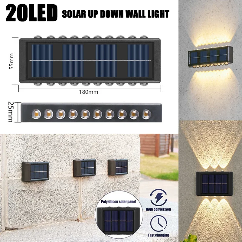 Solar-Wall-Lights-Outdoor-Warm-White-Solar-Wall-Mount-Porch-Lamp-Up-And ...
