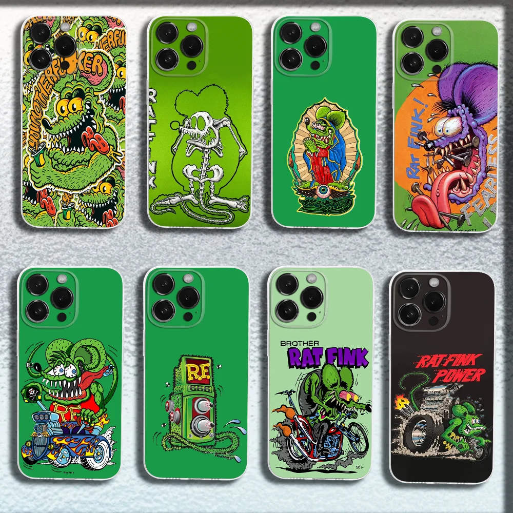 Rat F-Fink Art Design Phone Case For iPhone 16,15,14,13,12,11 Plus,Pro ...