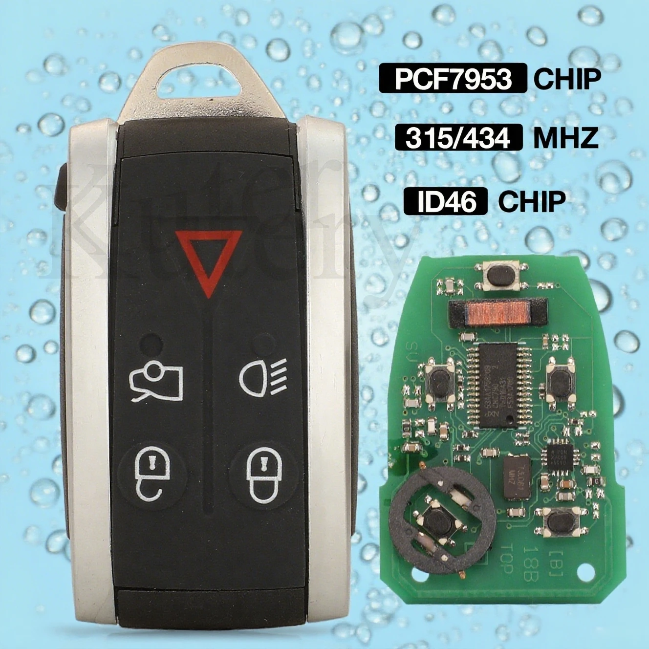 jingyuqin FCC: KR55WK49244 Remote Car Key 5BTN For Jaguar XF XF XFR XK ...