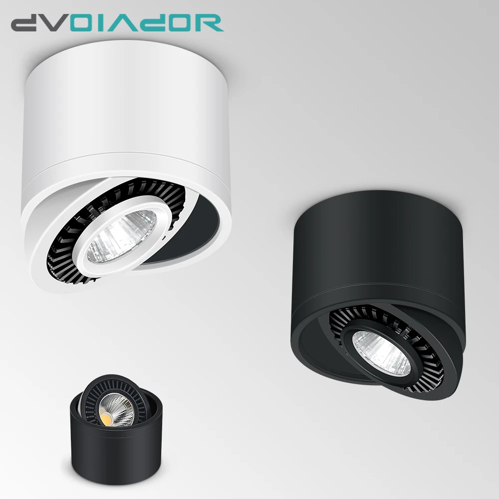 DVOLADOR Dimmable Surface Mounted LED COB Downlight 360 Degree Rotating ...