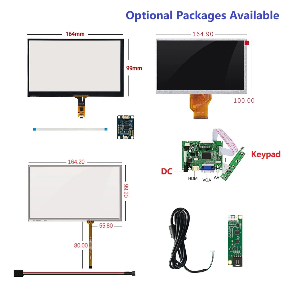 Driver Board HDMI 7inch LCD AT070TN90 AT070TN92 AT070TN94 Resistive ...
