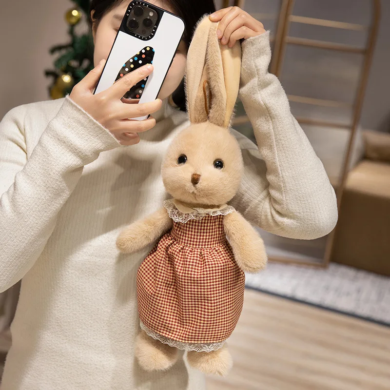 Adorable Cartoon Long Ear Bunny Plush Toy Soft Fluffy Stuffed Animal ...