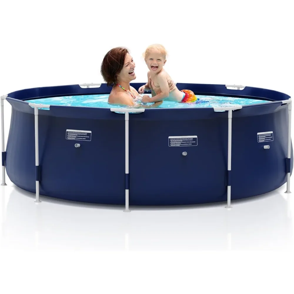 Round-Pool-8ft-X-30in-Steel-Frame-Above-Ground-Pool-for-Outdoor ...