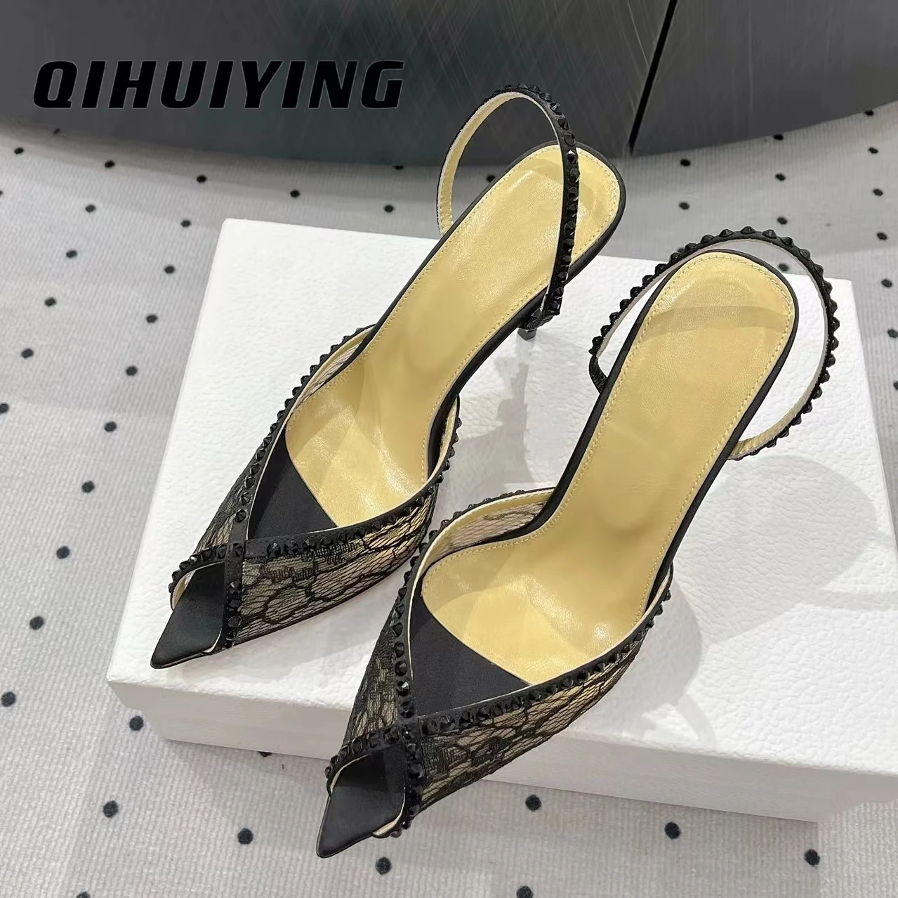 Newest-Summer-Handmade-Lace-Pointed-Toes-Slingback-Heels-Shoes-Banquet ...