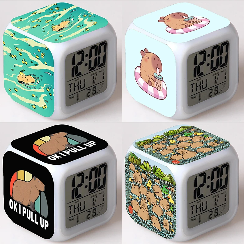 Fluffy-Capybara-Alarm-Clock-Growing-LED-Color-Change-Digital-Light ...