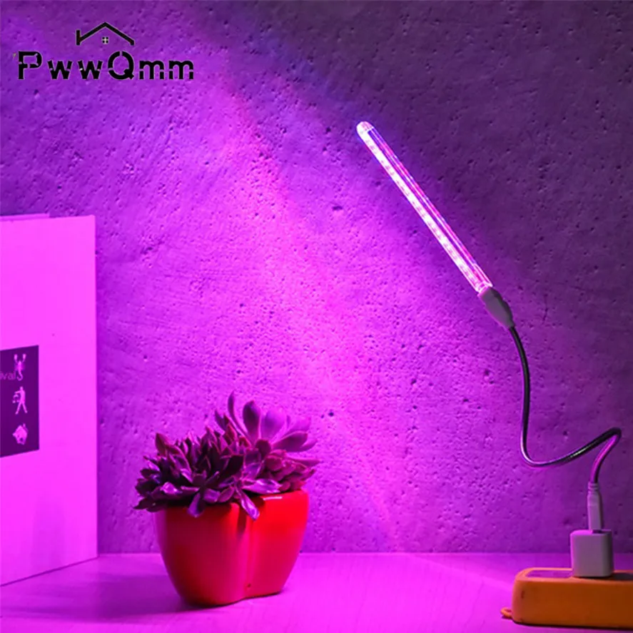 PwwQmm LED Plant Grow Lamp USB Full Spectrum Light Flexible LED Growth ...