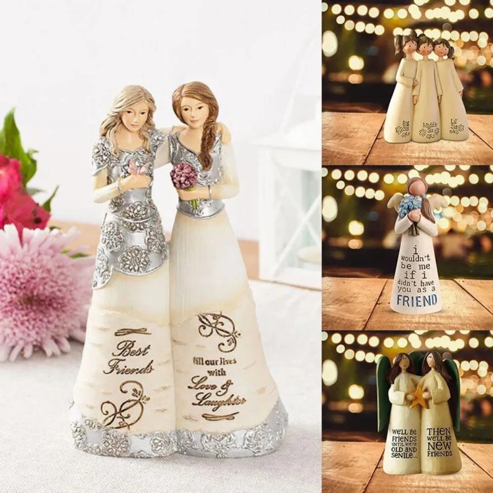 Figurine-Celebrating-Friendship-Room-Home-Decor-Resin-Angel-Statue ...