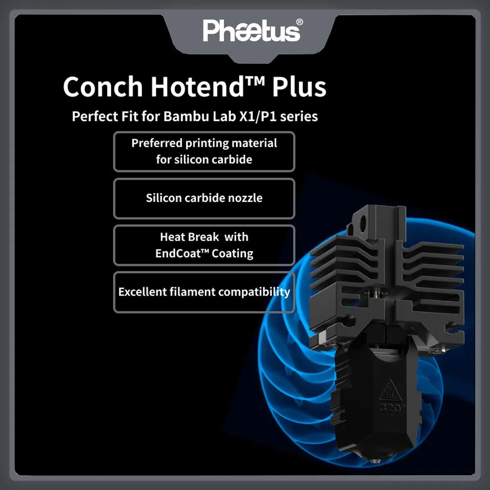 Phaetus Conch Hotend / Conch Hotend Plus EndCoat Nozzle / Silicon ...