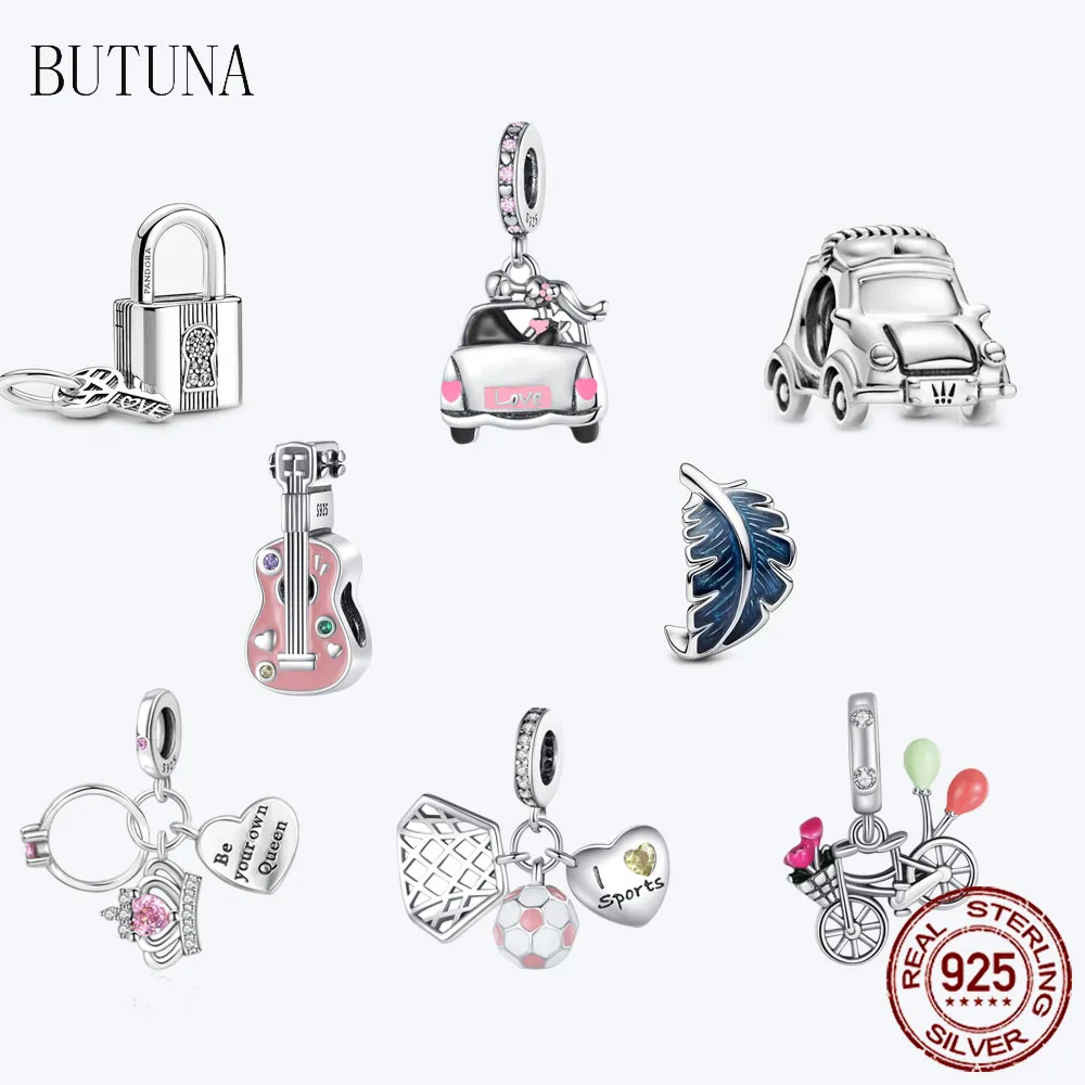 Candado-y-llave-de-plata-de-ley-925-aut-ntica-cuentas-compatibles-con ...