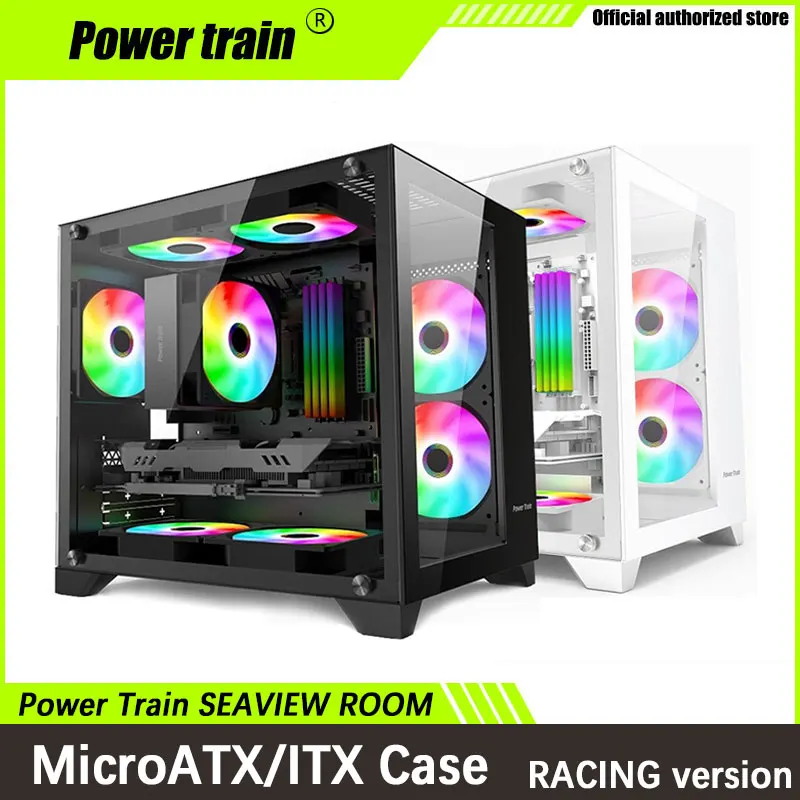 Power Train Seaview Room Computer Case Racing Tempered Glass Game Host ...