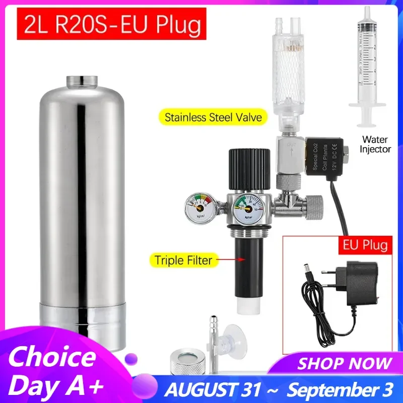 2L-1L-CO2-Reactor-Kit-Aquarium-Fish-Tank-DIY-Carbon-Dioxide-Generator-System-Stainless-Steel ...