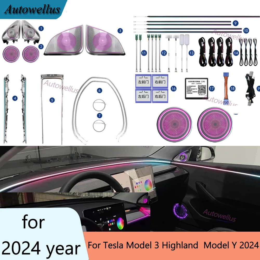 LED-ambient-light-for-Tesla-Model-3-highland-Modle-Y-Center-Dashboard ...