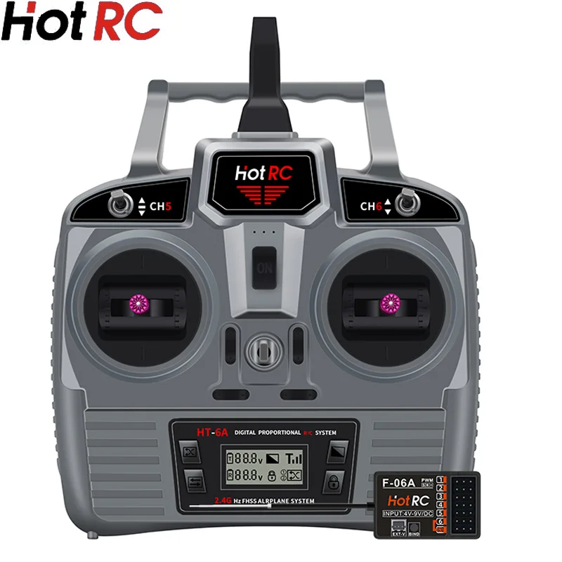 Upgrade Hotrc Ht 6a 2 4g 6ch Rc Transmitter Fhss 6ch Receiver With Box For Fpv