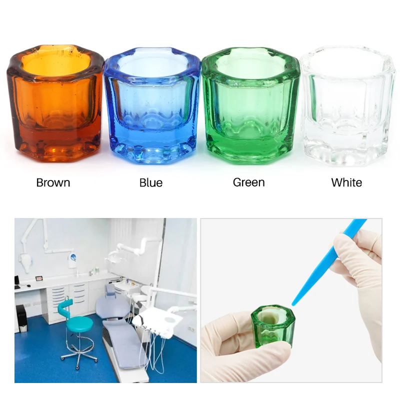 Dentistry Mixing Cup Bowls High Quality Glass Oral Dental Octagonal ...