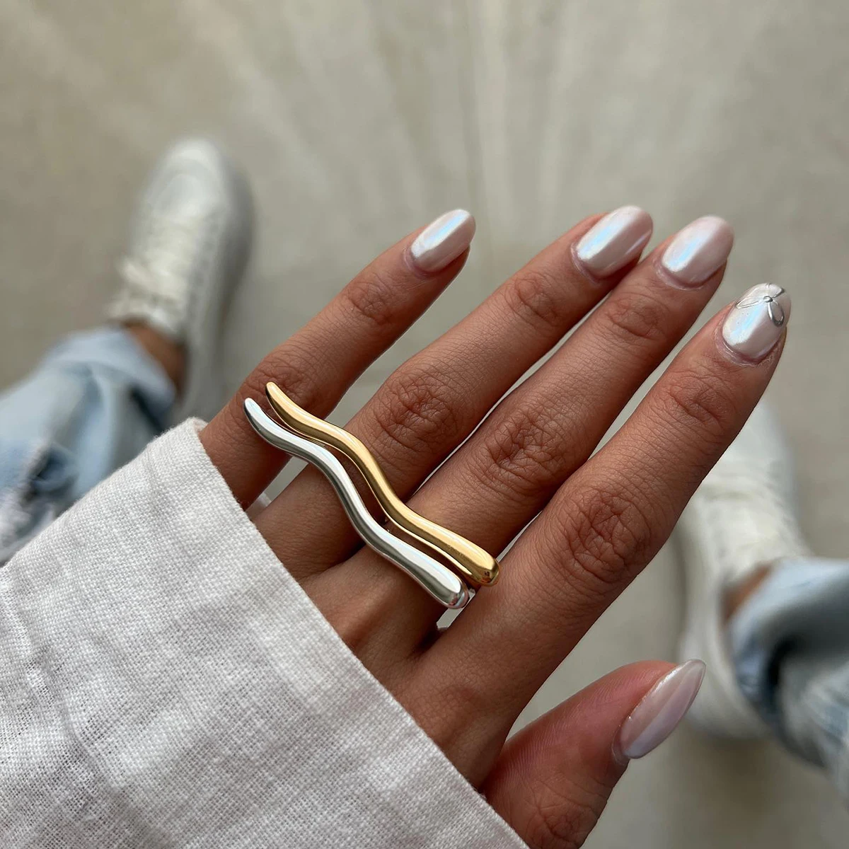 Uworld-Personality-Stainless-Steel-Minimalist-Classy-Ring-18k-Gold ...