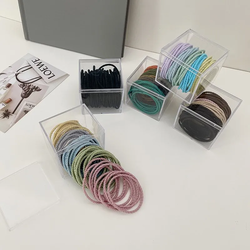 50PCS-Box-Girls-Colorful-Basic-Elastic-Hair-Bands-Children-Cute ...