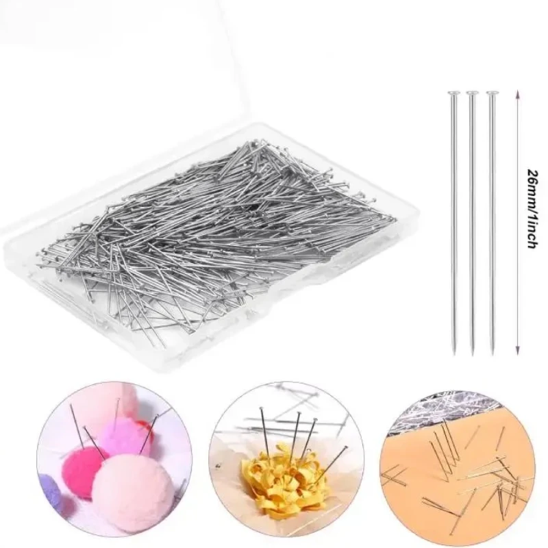 1000Pcs/Box 26mm Sewing Pins Quilting Stainless Steel Pin Dress Making ...
