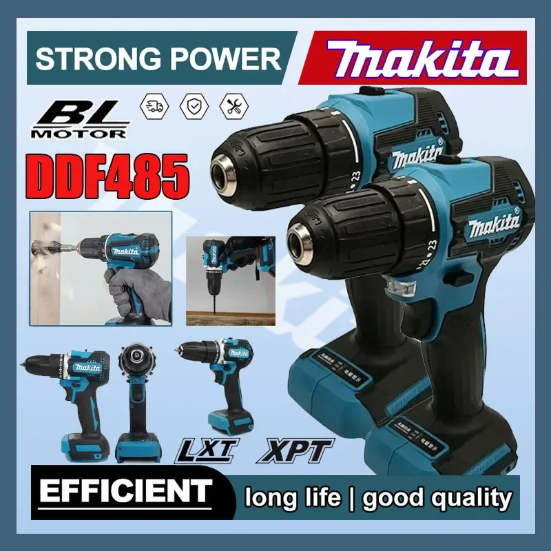 마키타 DDF485 다기능 스크류드라이버 임팩트 브러시리스 드라이브 충전식 브러시리스 드릴 10MM LXT 컴팩트 무선 공구 ...