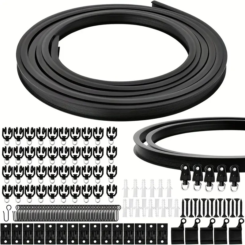 1 Set 118.11/196.85Inch Curtain Track Set Flexible Bendable Curtain ...