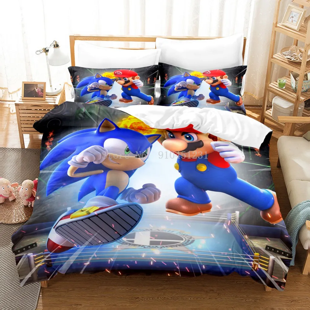 Super-Mario-Bedding-Set-New-Anime-Duvet-Cover-Comforter-Bed-Single-Twin ...