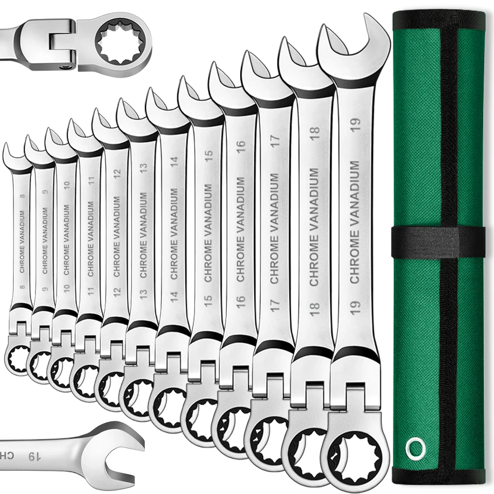 Ratchet-Spanner-Wrench-Set-Gear-Ring-Ratcheting-Combination-Wrench-Kit ...