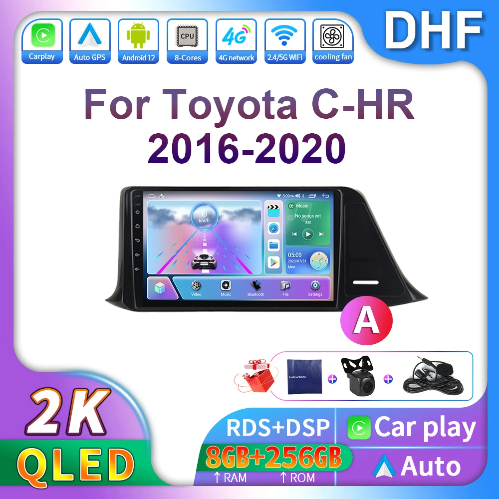 DHF-Car-Radio-Android-13-For-Toyota-C-hr-Chr-2016-2020-Wireless-Carplay ...