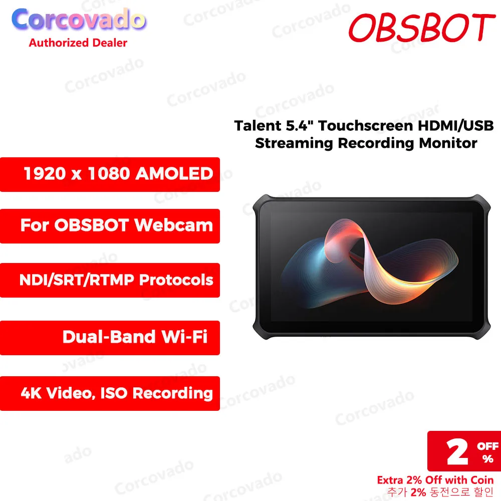 #OBSBOT Talent#5.4inch Touchscreen HDMI/USB Streaming Recording Monitor ...