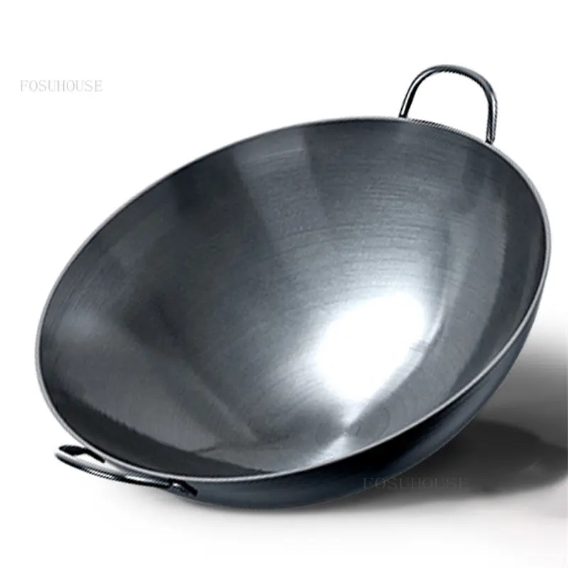 Traditional-Handmade-Iron-Pot-Uncoated-Round-Bottom-Large-Iron-Pot ...