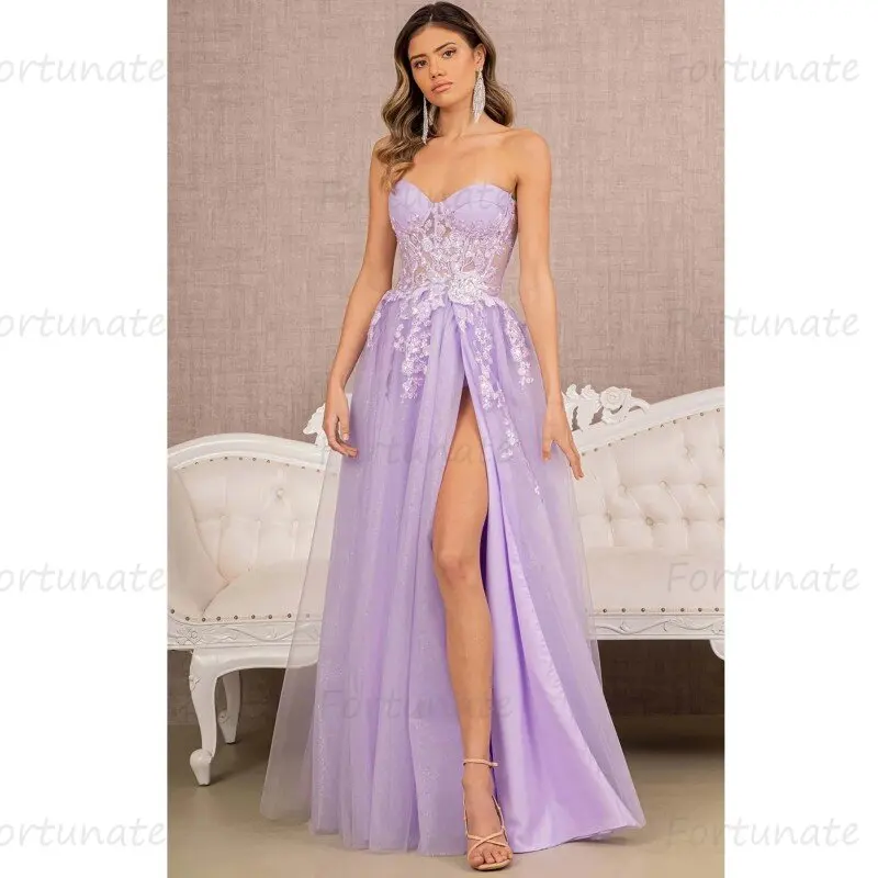 Customized-Prom-Dresses-Tulle-Sweetheart-A-Line-Homecoming-Side-Split ...