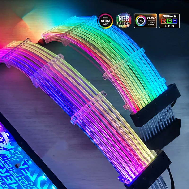 Gpu Extension Cable 8pin(6+2) Motherboard 24pin+gpu Bracket 5v Argb ...