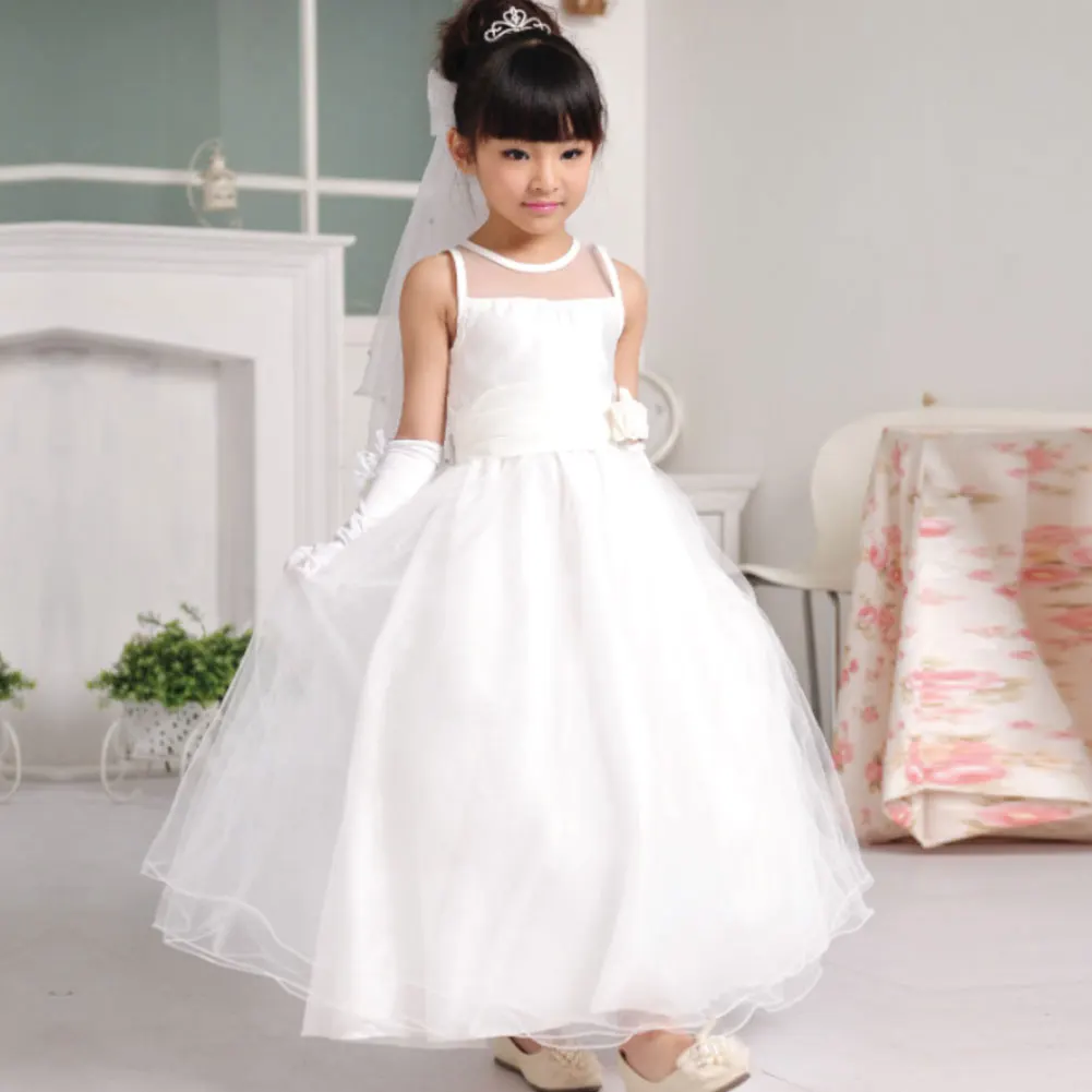 Girls-White-Dress-Lace-Mesh-Princess-Dresses-for-Party-Wedding-Flower ...