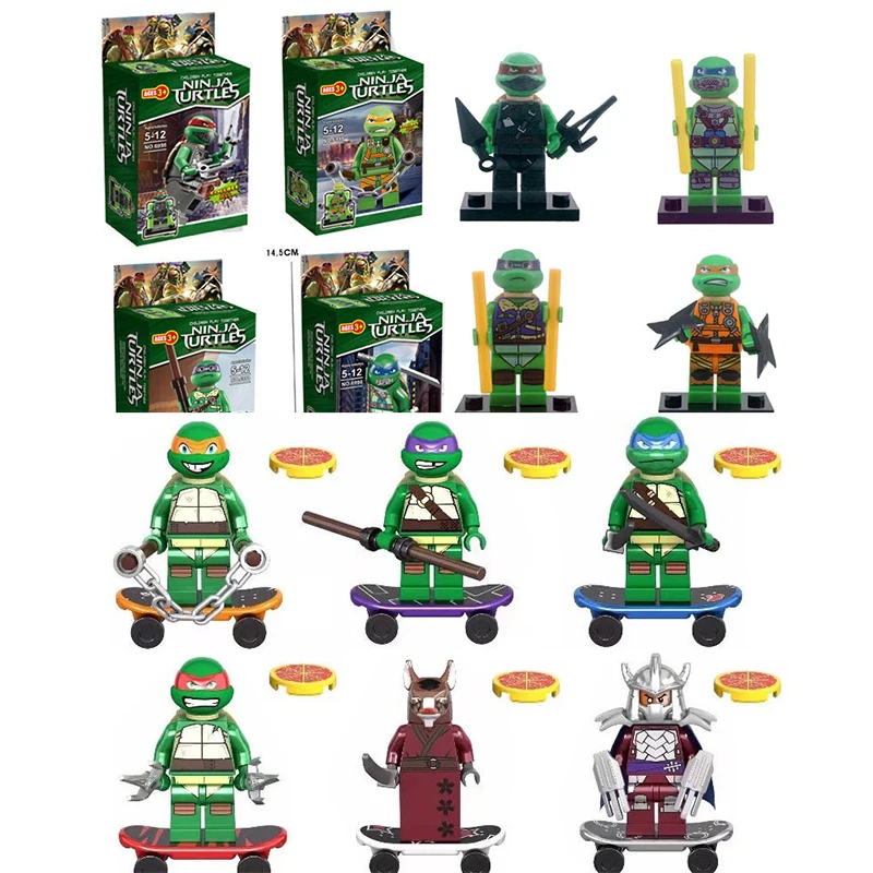 4pcs-6pcs-TMNT-Mini-Action-Figures-Ninja-Turtle-Bricks-Leo-Raph-Don ...