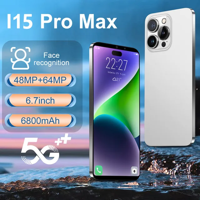 Brand New i15 Pro Max Smartphone 6.7 Inch Full Screen Face ID 16GB+1TB Mobile Phones Global ...