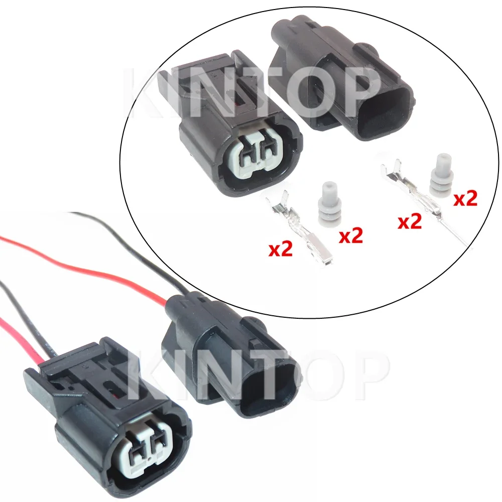 1 Set 2 Pins Car Turn Signal Headlight Electric Wire Socket AC Assembly ...